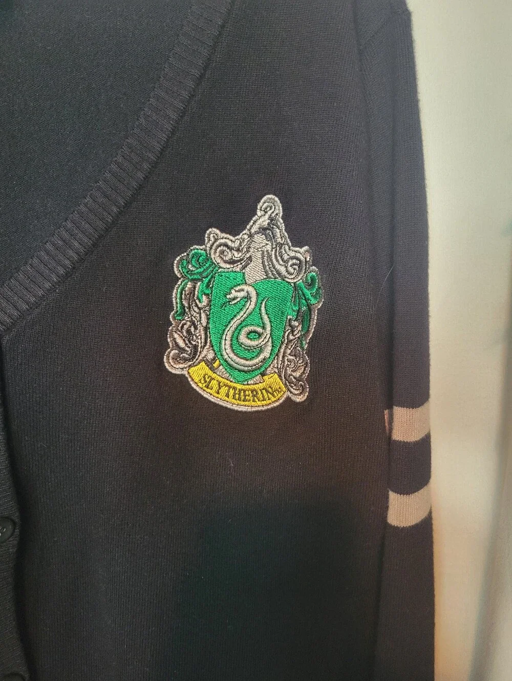 Warner Bros. | Sweaters | Slytherin House Crest Black Cardigan With ...